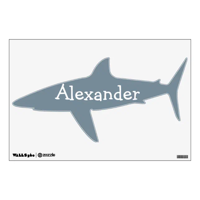 Shark Personalized Wall Decal for Boys | Zazzle