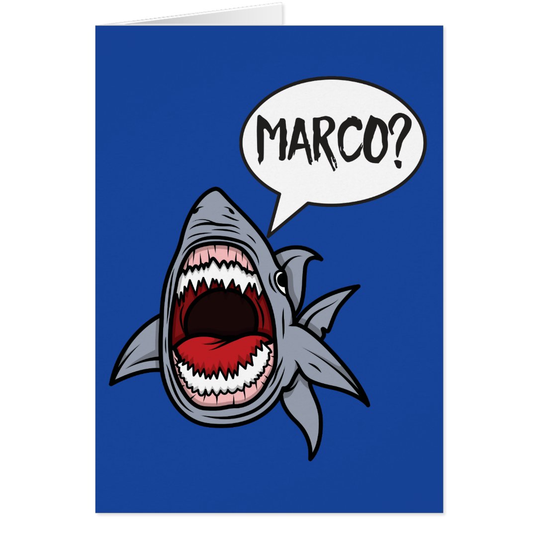 Shark Playing Marco Polo Funny Card | Zazzle