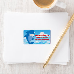 Shark Pool Swimming Birthday Party Address Labels | Zazzle