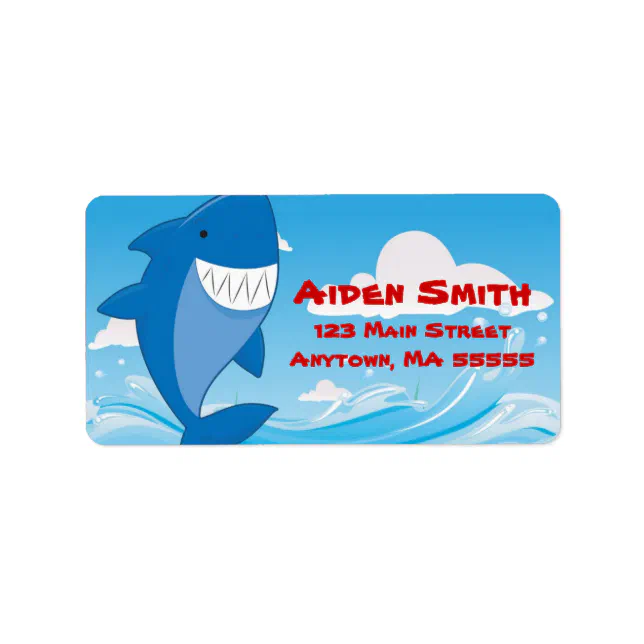 Shark Pool Swimming Birthday Party Address Labels | Zazzle