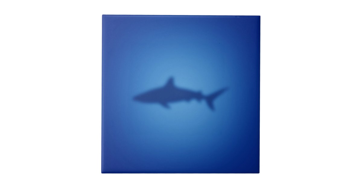 Shark silhouette ceramic tile | Zazzle