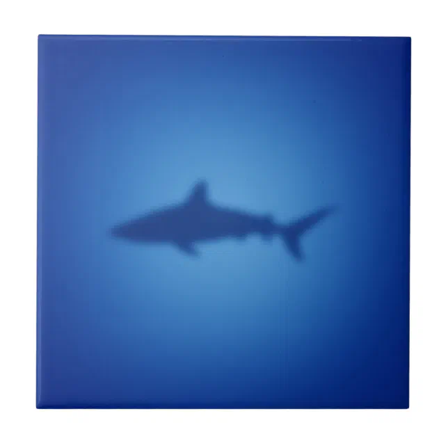 Shark silhouette ceramic tile | Zazzle
