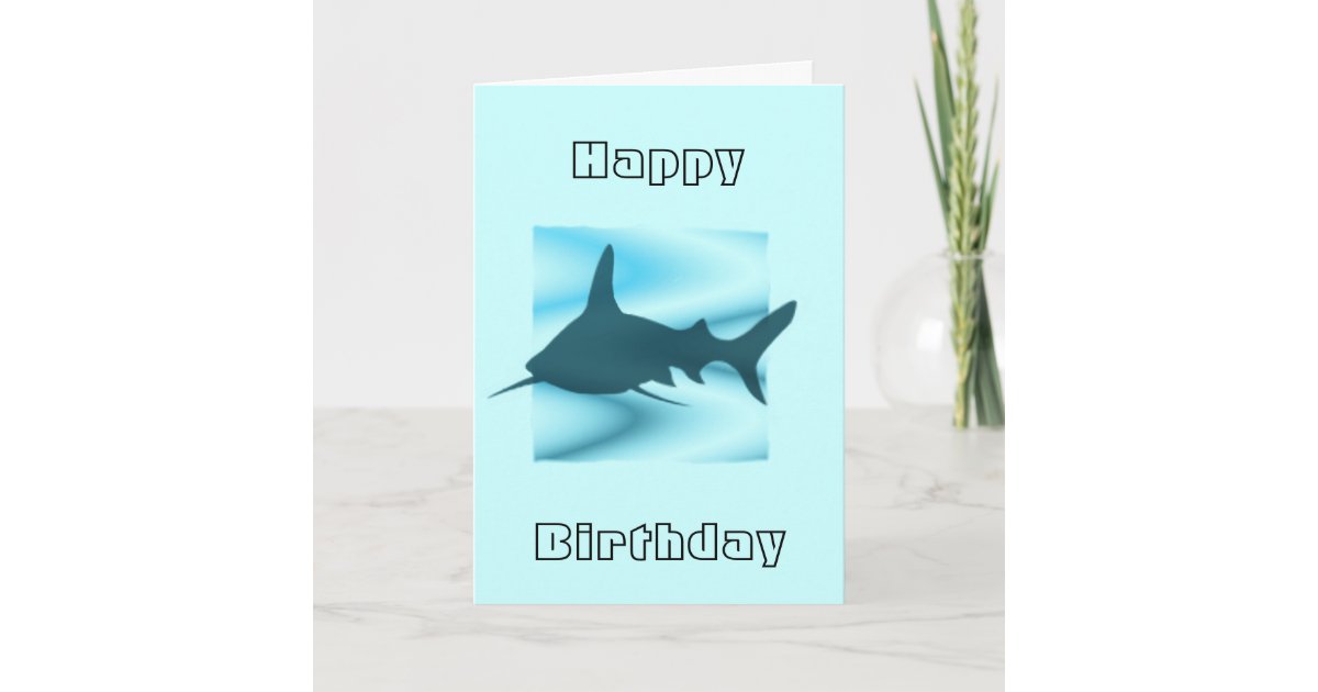 Shark silhouette Greetings Card | Zazzle