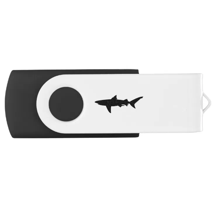 Shark silhouette USB flash drive | Zazzle