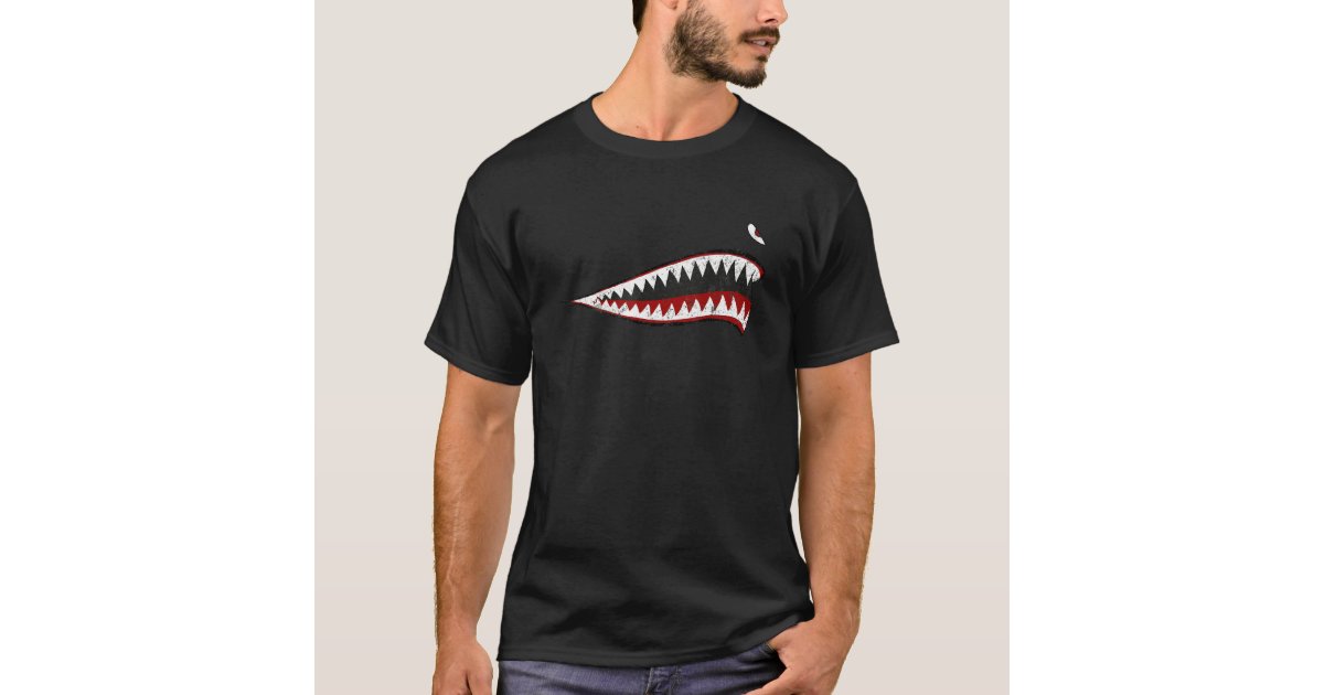 Shark Teeth P 40 Warhawk Nose Art Wwii Ww2 Airplan T-Shirt | Zazzle