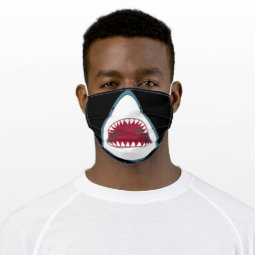SHARK TEETH SMILE kids Adult Cloth Face Mask | Zazzle