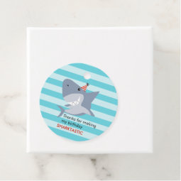 Shark Theme Birthday Party Favor Tags | Zazzle