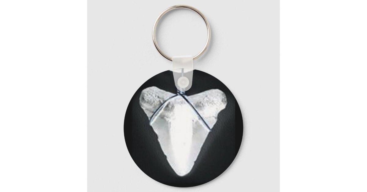 Shark tooth keychain | Zazzle