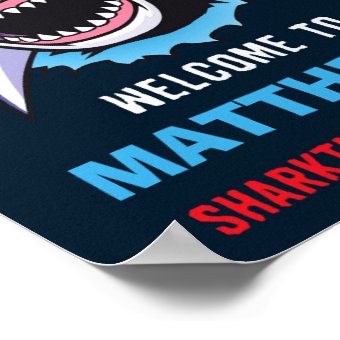 Shark welcome party sign Sharktastic party sign | Zazzle