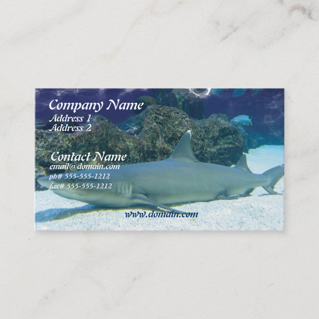 Sharks in Coral Reef Business Card | Zazzle