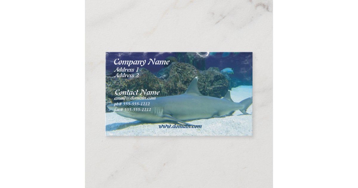 Sharks in Coral Reef Business Card | Zazzle