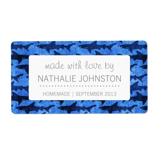 Sharks in the Deep Blue Sea Label | Zazzle.com