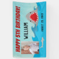 Sharks in Water Boys Photo Shark Birthday Party Banner | Zazzle