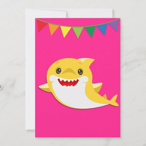 Sharks Pink Birthday Thank You | Zazzle