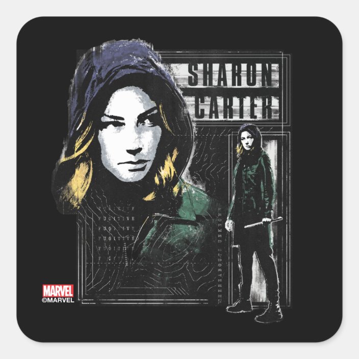Sharon Carter Fugitive Graphic Square Sticker | Zazzle.com