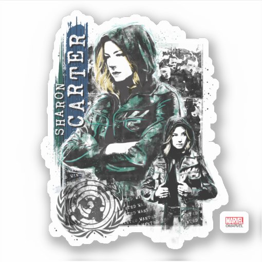 Sharon Carter On The Run Graphic Sticker | Zazzle