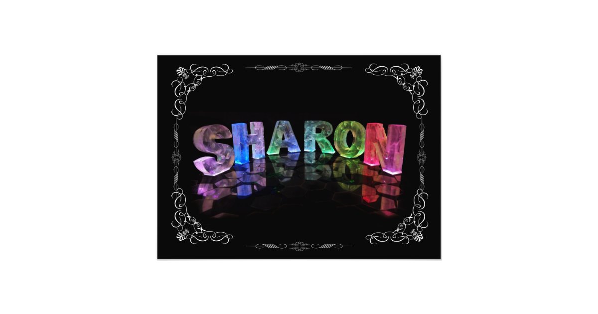 Sharon - The Name Sharon in 3D Lights (Photograph Photo Print | Zazzle.com