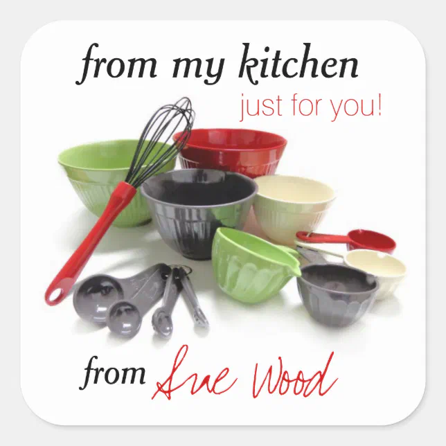 Sharp and Stylish Custom Kitchen Gift Stickers | Zazzle