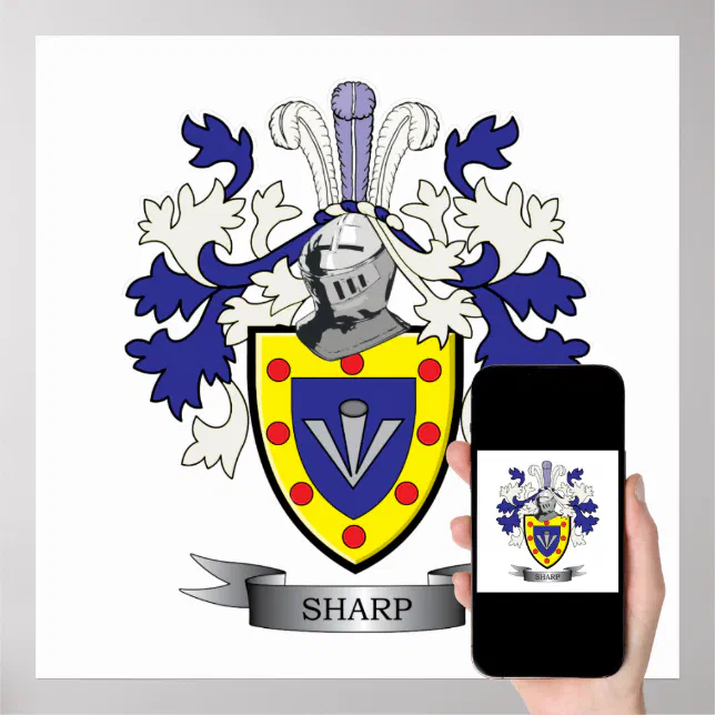 Sharp Family Crest Coat of Arms Poster | Zazzle
