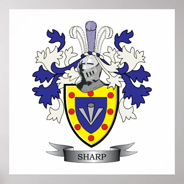 Sharp Family Crest Coat of Arms Poster | Zazzle