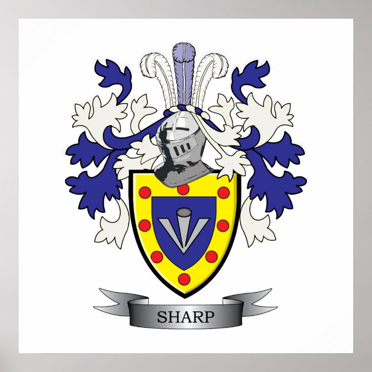 Sharp Family Crest Coat of Arms Poster | Zazzle