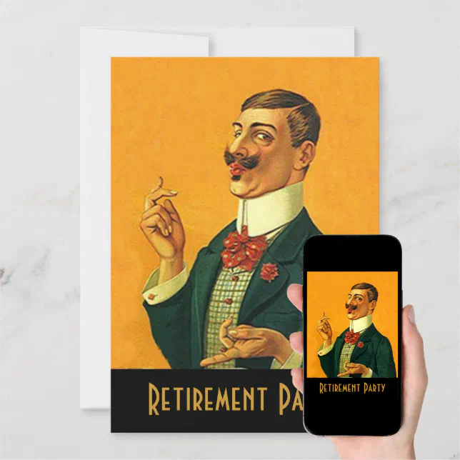 Sharp Gentleman Retirement Party Invitations annou | Zazzle
