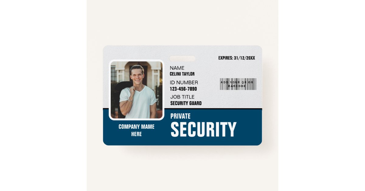 Sharp & Professional: Custom Security Guard ID Badge | Zazzle