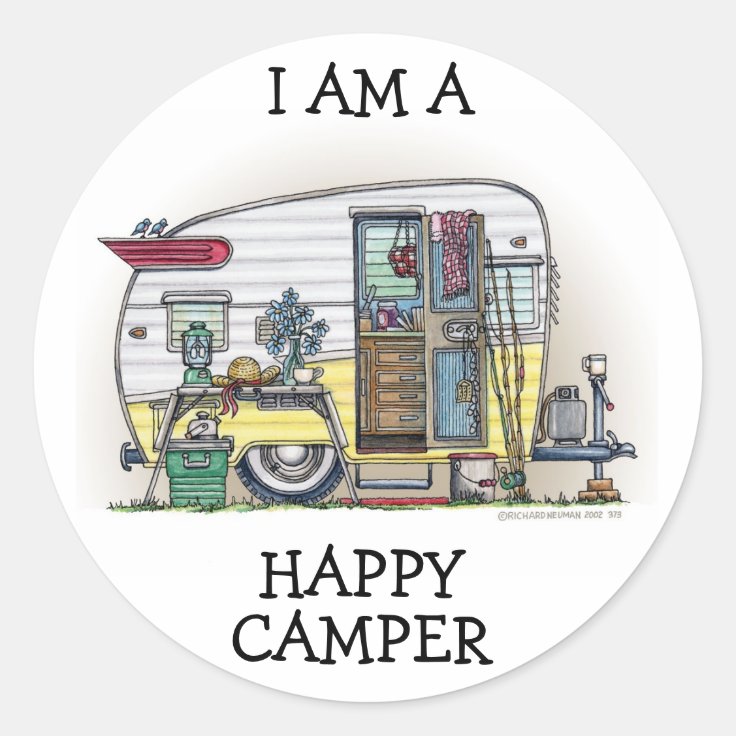 Shasta Camper Trailer RV Classic Round Sticker | Zazzle