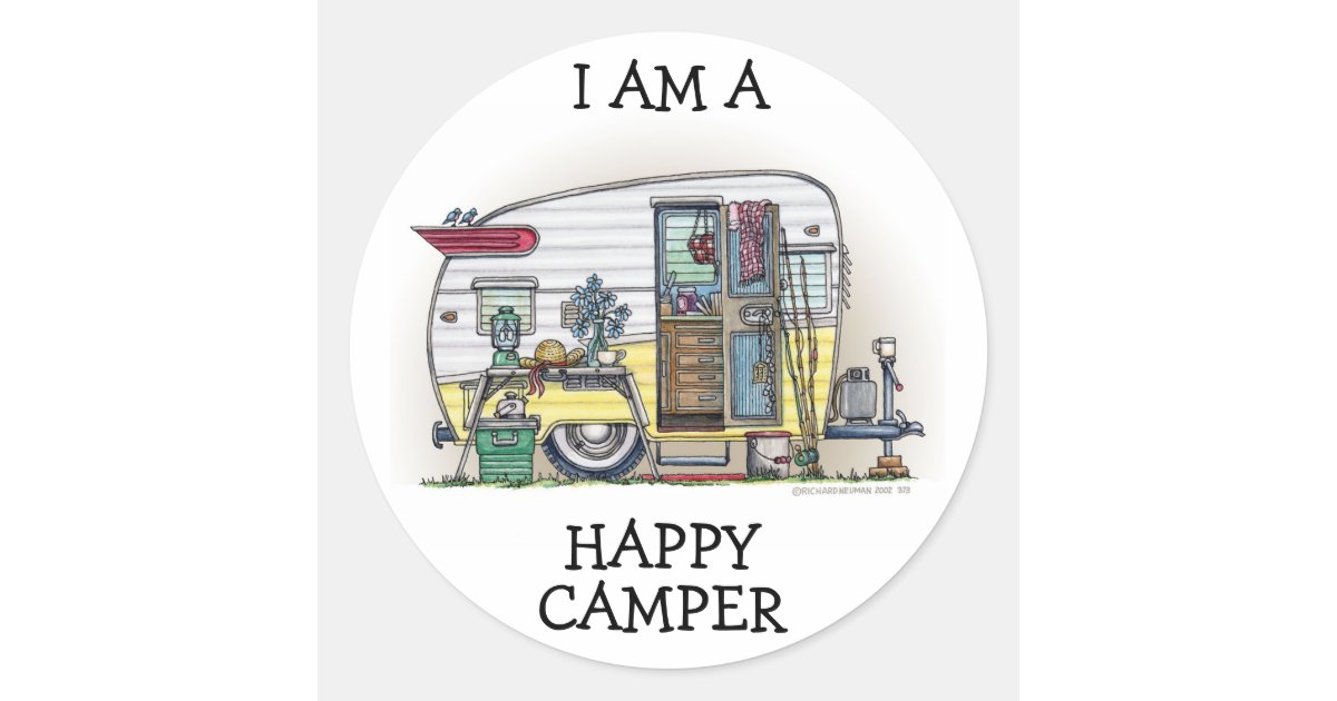 Shasta Camper Trailer RV Classic Round Sticker | Zazzle