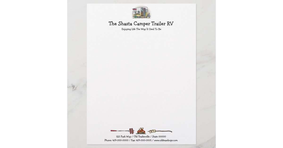 Shasta Camper Trailer RV Letterhead | Zazzle