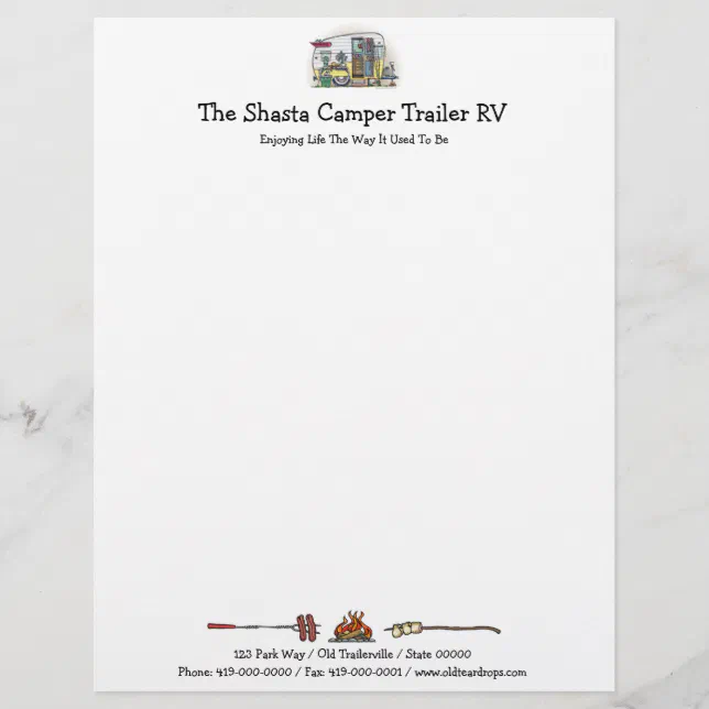 Shasta Camper Trailer RV Letterhead | Zazzle