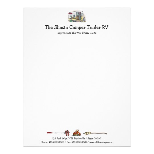 Shasta Camper Trailer RV Letterhead | Zazzle.com