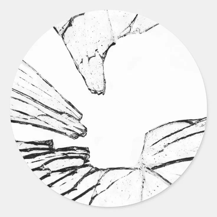 shattered classic round sticker | Zazzle