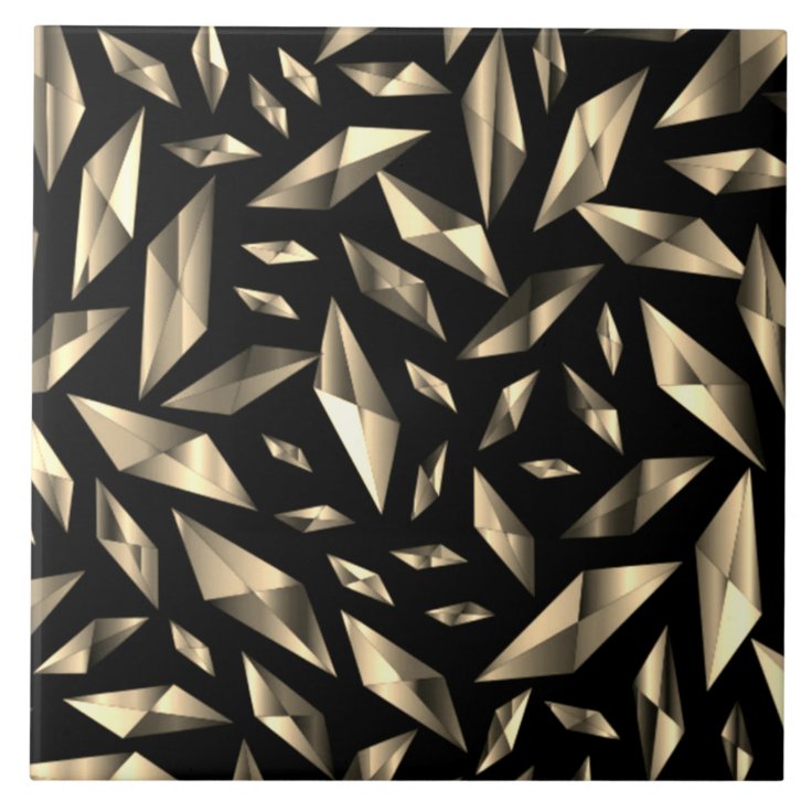 Shattered Gold Ceramic Tile | Zazzle