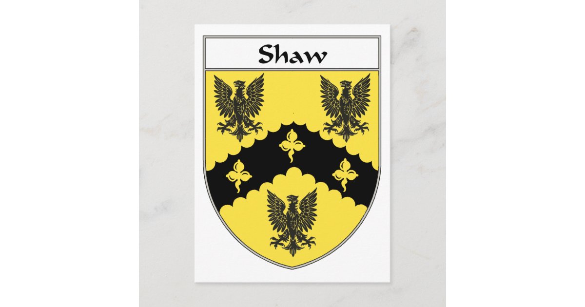 Shaw Coat of Arms/Family Crest Postcard | Zazzle