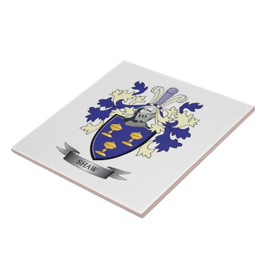 Shaw Family Crest Coat of Arms Ceramic Tile | Zazzle.com