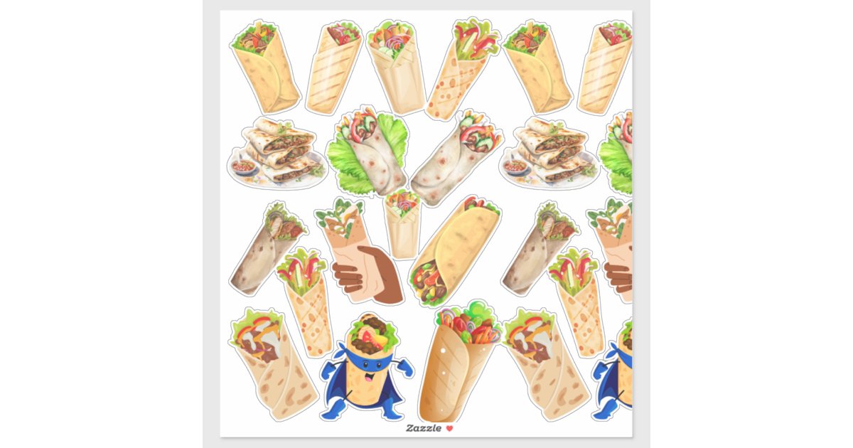 Shawarma Collage Sticker | Zazzle