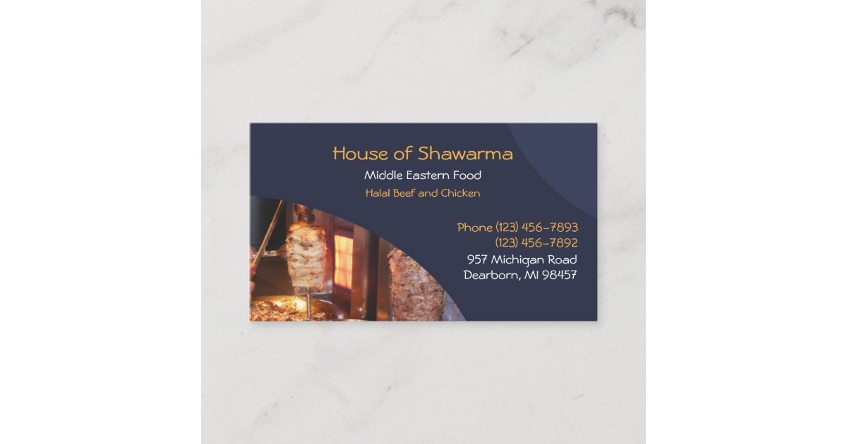 Shawarma Middle Eastern Business Card | Zazzle