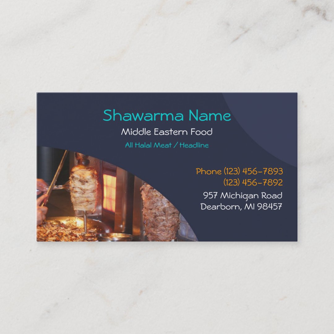 Shawarma Middle Eastern Business Card | Zazzle