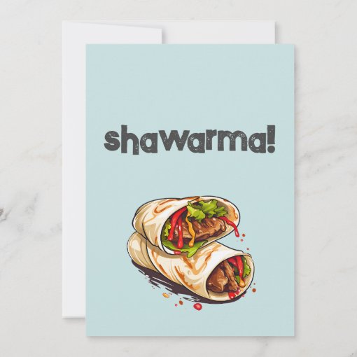 Shawarma Shenanigans Hilariously Arabic Tasty Food Invitation | Zazzle