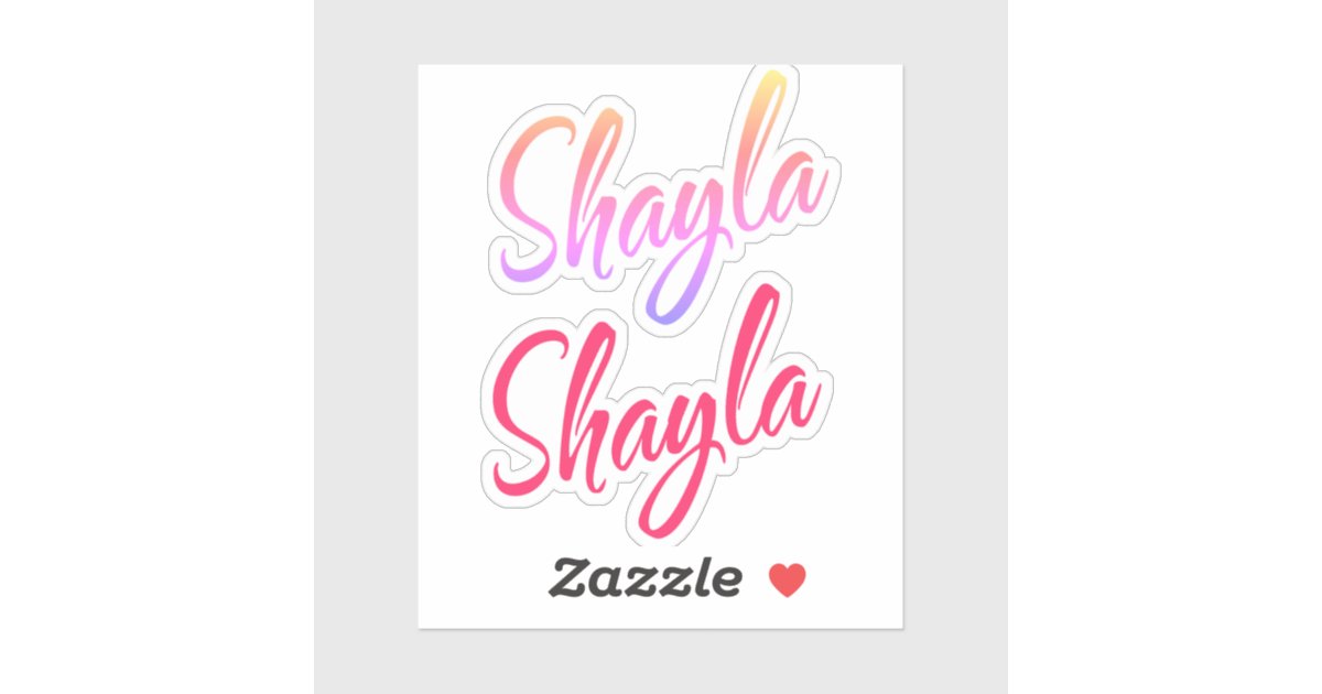 Shayla name cursive lettering x2 sticker | Zazzle