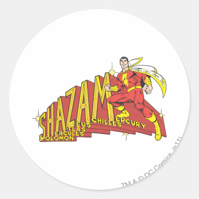 Shazam Acronym Classic Round Sticker | Zazzle