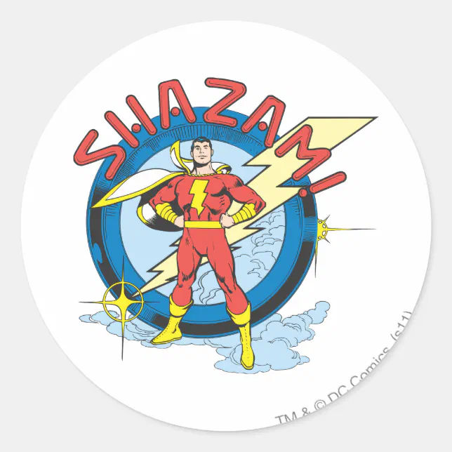 Shazam Classic Round Sticker | Zazzle