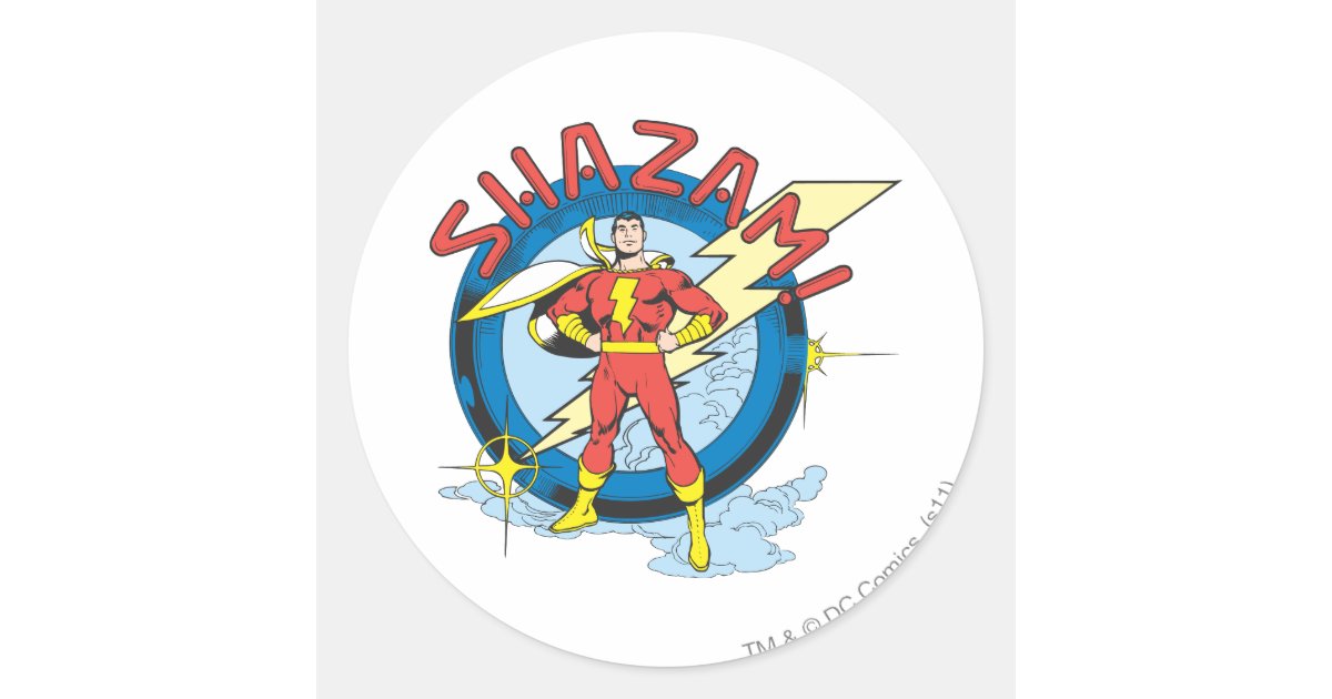Shazam Classic Round Sticker | Zazzle