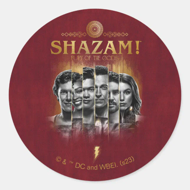 SHAZAM! Fury of the Gods | Character Photo Bars Classic Round Sticker ...