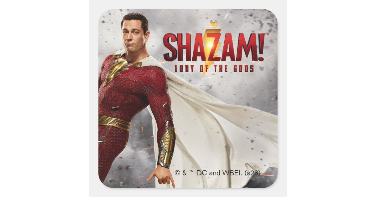 SHAZAM! Fury of the Gods | Hang Loose Movie Poster Square Sticker | Zazzle