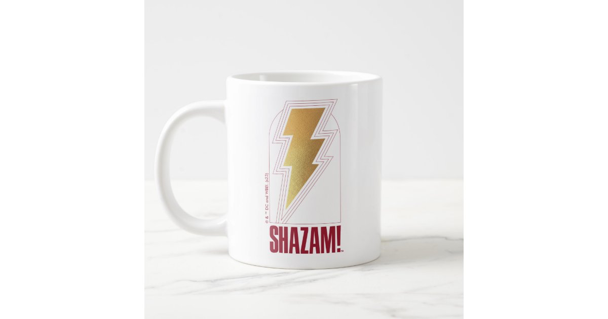 SHAZAM! Fury of the Gods | Lightning Bolt Badge Giant Coffee Mug | Zazzle
