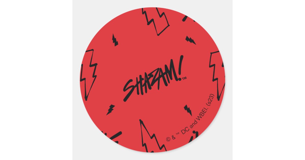 SHAZAM! Fury of the Gods | Marker Doodle Pattern Classic Round Sticker ...