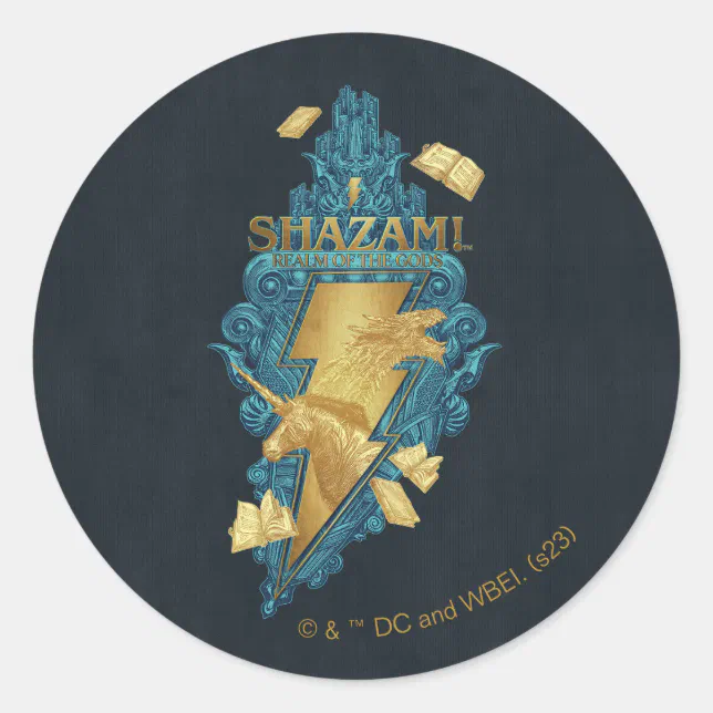 SHAZAM! Fury of the Gods | Realm of the Gods Logo Classic Round Sticker ...