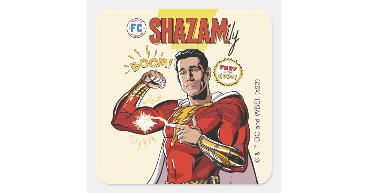 SHAZAM! Fury of the Gods | SHAZAMily Comic Cover Square Sticker | Zazzle